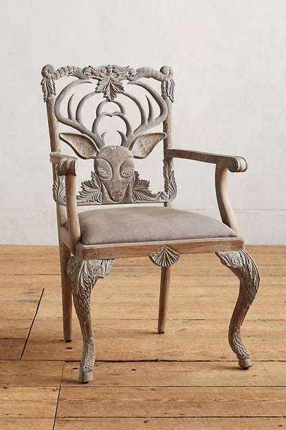 "Handcarved Black Deer Arm Chair on Sale - Perfect for Any Dining Room ...