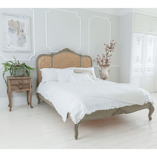 "Elegant Hand-Carved Rattan Luxury Bed" – Bone Inlay Furnitures