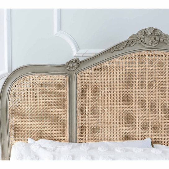 "Elegant Hand-Carved Rattan Luxury Bed" – Bone Inlay Furnitures