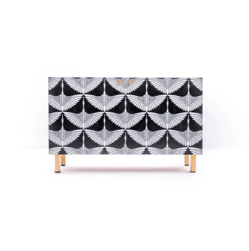 "Handmade Bone Inlay Swan Buffet Table | Luxury Sideboard" – Bone Inlay ...