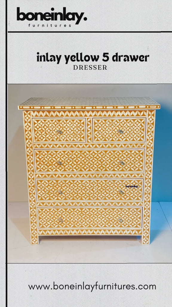 "Upgrade Your Home with a Stunning five Drawer Inlay Dresser" – Bone ...