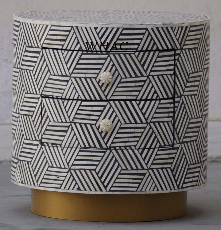 Buy Luxury Bone Inlay Nightstand | Bedside | Lamp Stand | Night Table ...