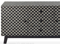 Handmade Bone Inlay Fish-scale Scalloped Sideboard in Black Color Cred ...