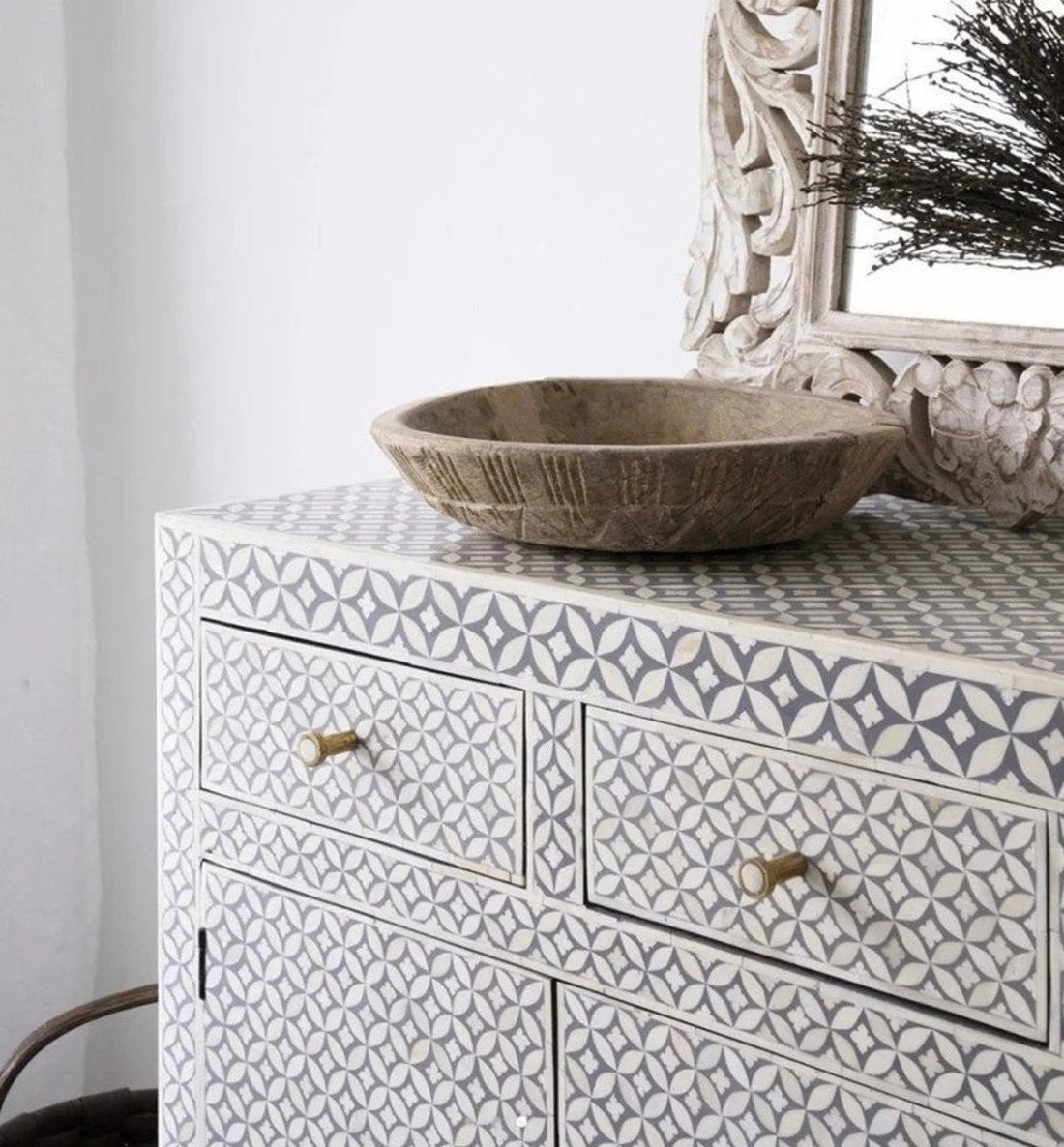 "Stunning Handmade Bone Inlay Sideboard - Geometric Design" – Bone ...