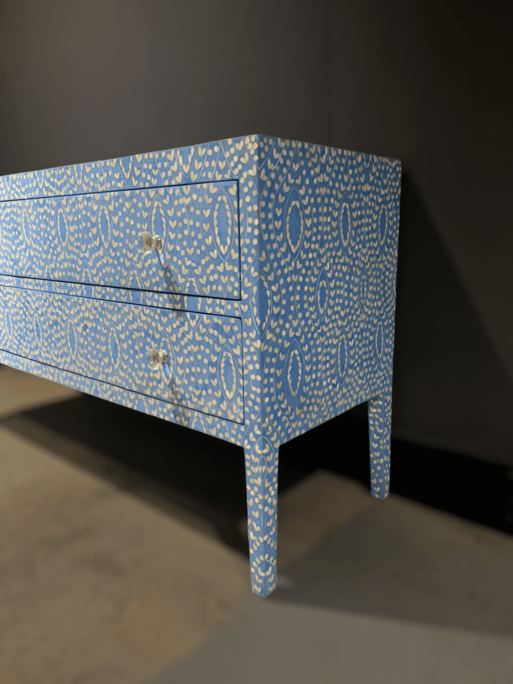 "Handmade Blue Bone Inlay Indian Dresser" – Bone Inlay Furnitures