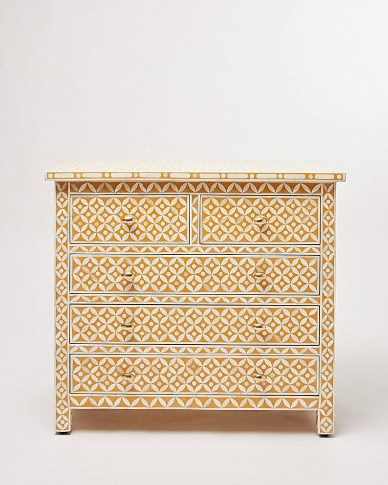 "Upgrade Your Home with a Stunning five Drawer Inlay Dresser" – Bone ...