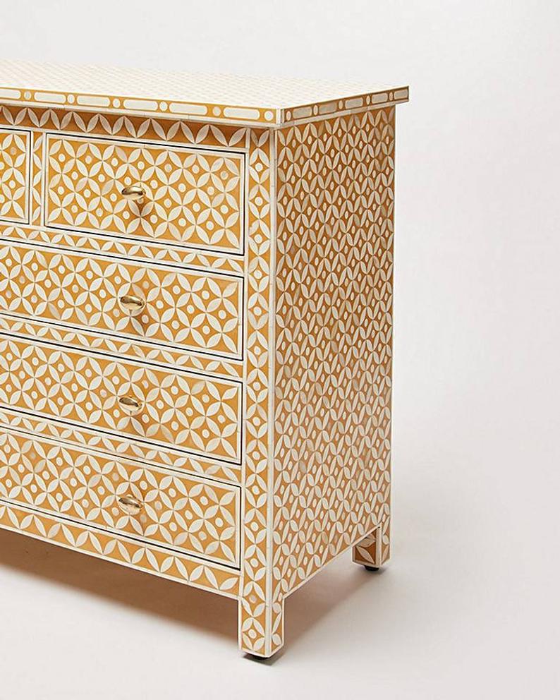 "Upgrade Your Home with a Stunning five Drawer Inlay Dresser" – Bone ...