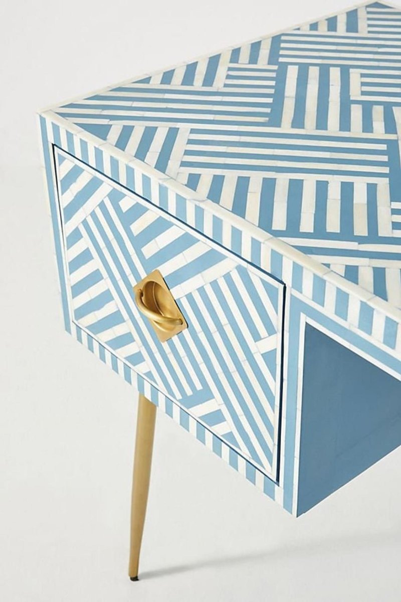 "Shop our Handmade Inlay Work Desk in Sky Blue - Included Shipping ...
