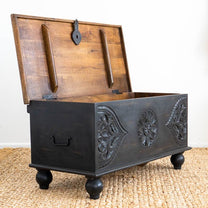 Durable Wood Carving Box in Black - Long-lasting Storage Solution ...